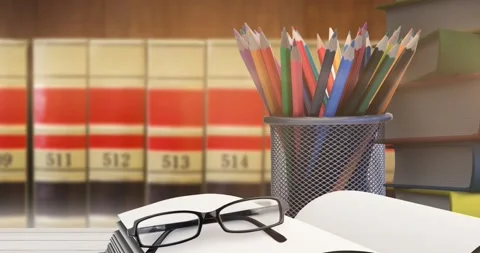 Animation of school items and books in r... | Stock Video | Pond5