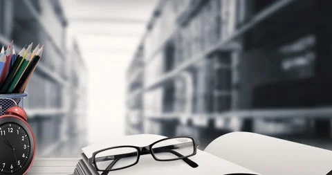 Animation of school items and books in r... | Stock Video | Pond5