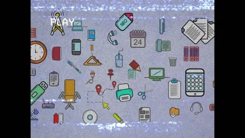 Animation of school items icons with gli... | Stock Video | Pond5