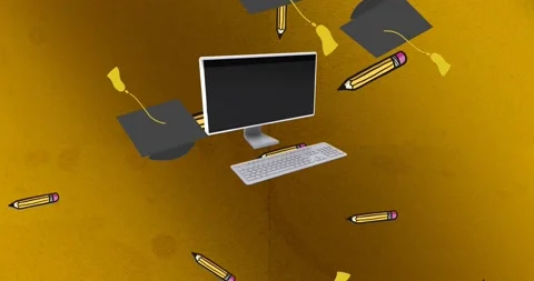 Animation of school items icons moving o... | Stock Video | Pond5