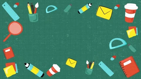 Animation of school supplies and creativ... | Stock Video | Pond5