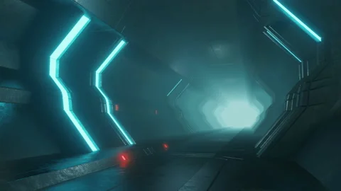 Animation of a science fiction corridor ... | Stock Video | Pond5