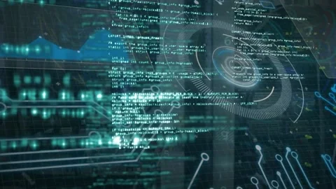 Animation of scope with computer circuit... | Stock Video | Pond5