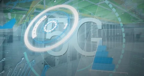 Animation of scope scanning with 5g text... | Stock Video | Pond5