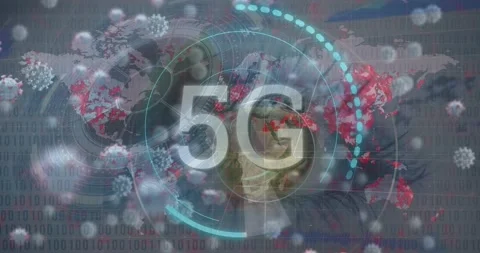 Animation of scope scanning and 5g text ... | Stock Video | Pond5