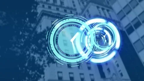 Animation of scope scanning and clocks o... | Stock Video | Pond5