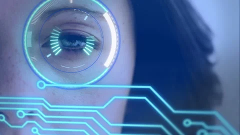 Animation of scope scanning and computer... | Stock Video | Pond5