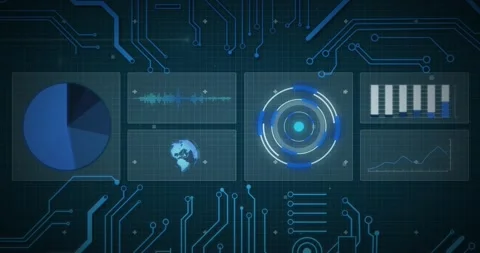 Animation of scope scanning and computer... | Stock Video | Pond5