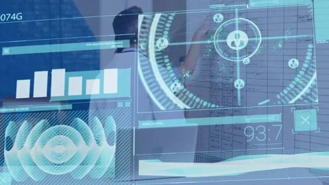 Animation of scope scanning and data pro... | Stock Video | Pond5