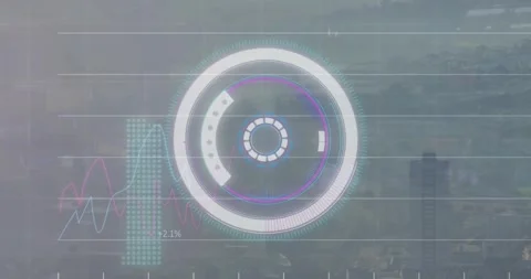 Animation of scope scanning and financia... | Stock Video | Pond5
