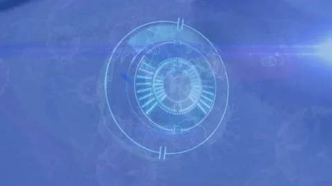 Animation of scope scanning and globe ov... | Stock Video | Pond5