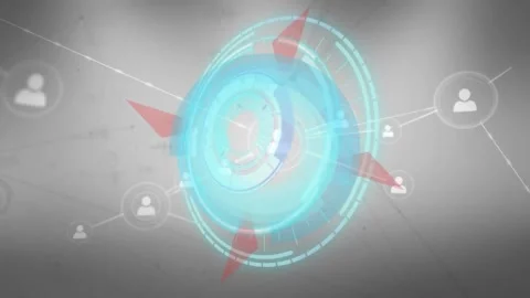 Animation of scope scanning and network ... | Stock Video | Pond5