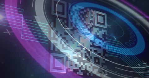 Animation of scope scanning and qr code ... | Stock Video | Pond5