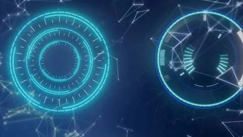 Animation of scope scanning on blue back... | Stock Video | Pond5