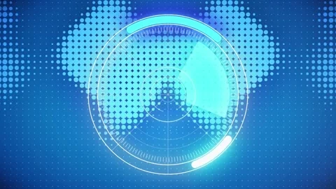Animation of scope scanning on blue back... | Stock Video | Pond5