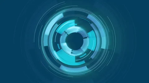 Animation of scope scanning on blue back... | Stock Video | Pond5