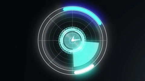 Animation of scope scanning with clock o... | Stock Video | Pond5