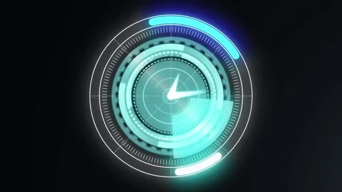 Animation of scope scanning with clock o... | Stock Video | Pond5