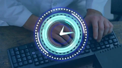 Animation of scope scanning with clock o... | Stock Video | Pond5