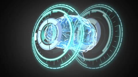 Animation of scope scanning, human brain... | Stock Video | Pond5