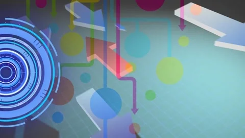 Animation of scope scanning over colourf... | Stock Video | Pond5