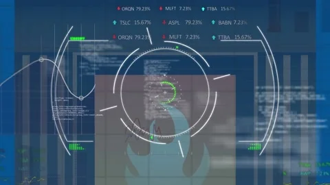 Animation of scope scanning over data pr... | Stock Video | Pond5