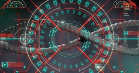 Animation of scope scanning over dna str... | Stock Video | Pond5