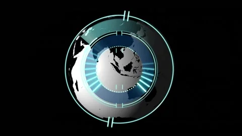 Animation of scope scanning over globe o... | Stock Video | Pond5