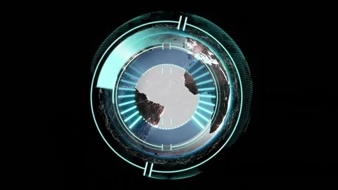 Animation of scope scanning over globe o... | Stock Video | Pond5