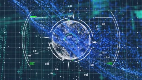 Animation of scope scanning over globe o... | Stock Video | Pond5