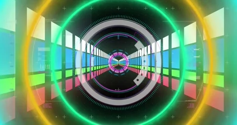 Animation of scope scanning over neon tu... | Stock Video | Pond5
