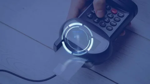 Animation of scope scanning over payment... | Stock Video | Pond5