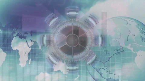 Animation of scope scanning over world m... | Stock Video | Pond5