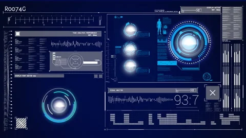 Animation of scopes scanning and data pr... | Stock Video | Pond5