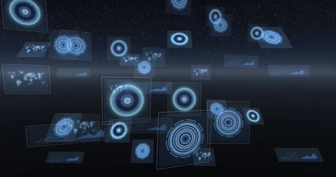 Animation of scopes scanning, world map,... | Stock Video | Pond5