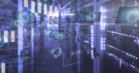 Animation of scopes on screens, mathemat... | Stock Video | Pond5