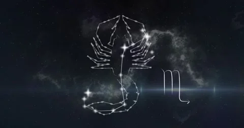 Animation of scorpio star sign on clouds... | Stock Video | Pond5
