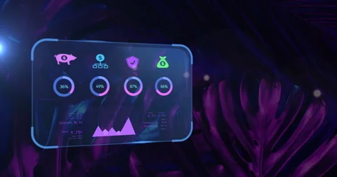 Animation of screen with banking data ov... | Stock Video | Pond5