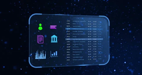 Animation of screen with banking data ov... | Stock Video | Pond5