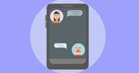 Animation of screen with messaging chats... | Stock Video | Pond5