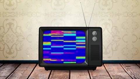 Animation of screen of vintage televisio... | Stock Video | Pond5