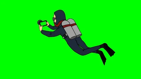 Animation of Scuba Diver with Camera on ... | Stock Video | Pond5