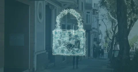 Animation of security padlock and shield... | Stock Video | Pond5