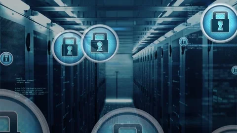 Animation of security padlock icons floa... | Stock Video | Pond5