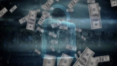 Animation of security padlock over cloud... | Stock Video | Pond5