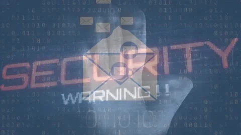 Animation of security warning text over ... | Stock Video | Pond5