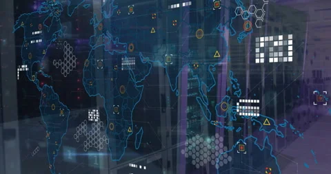 Animation of security warning text, worl... | Stock Video | Pond5