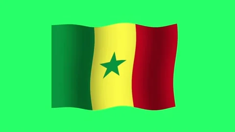 Animation Senegal flag on green backgrou... | Stock Video | Pond5