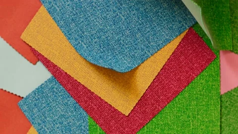 Animation with a set of fabric samples. ... | Stock Video | Pond5