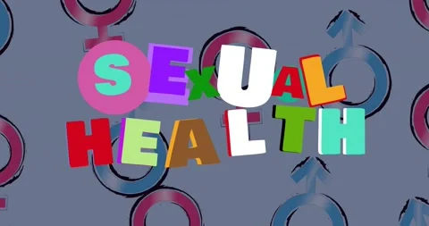 Animation of sexual health text over ico... | Stock Video | Pond5